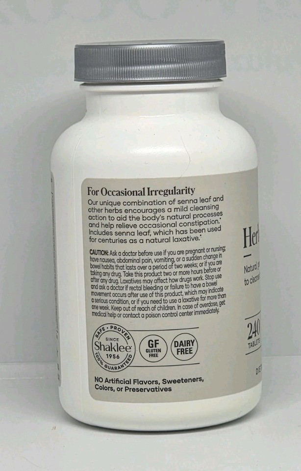 Shaklee Herb-Lax Nature Gentle Laxative 240 Tablets New Sealed Exp. 03/ ...