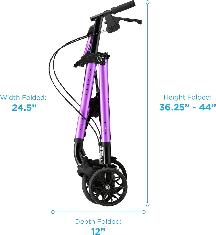 NOVA STAR 8 Rollator Walker w/Perfect Fit System Ltweight Folding ...