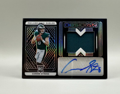 2022 Panini Obsidian Carson Strong Rookie Patch Auto RPA /175 Eagles RC ...