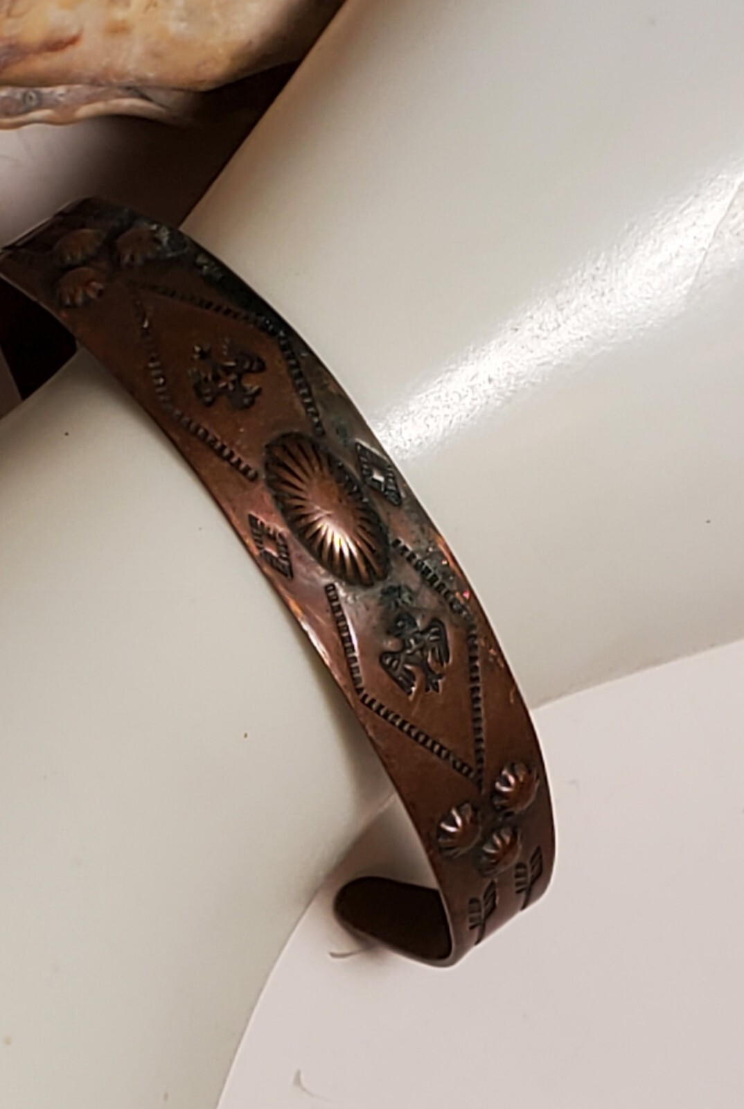 Vintage Native American Copper Cuff Bracelet 742 - Gem