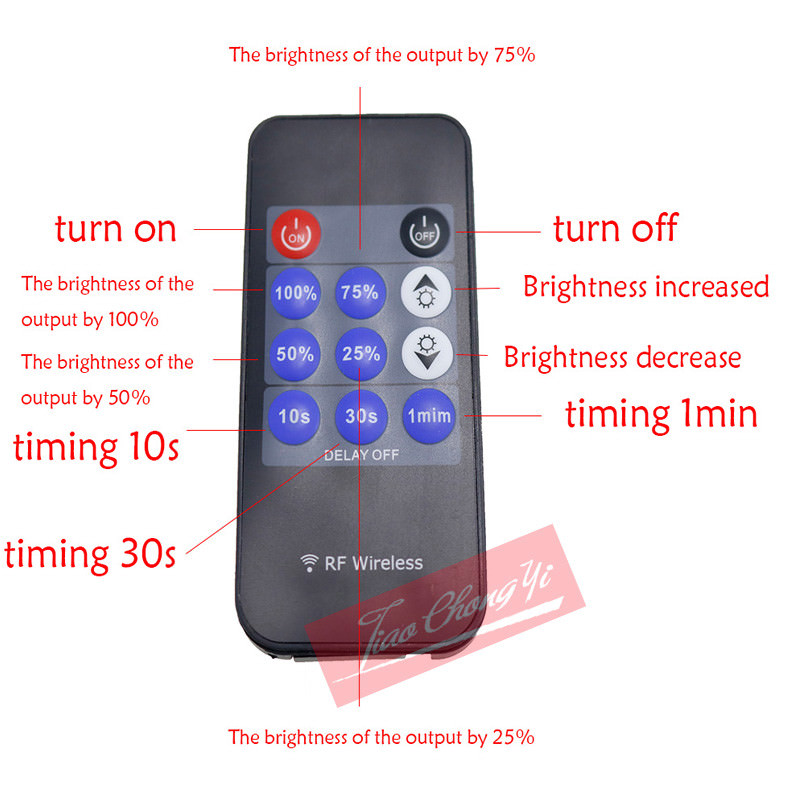 30A LED single Color Dimmer DC12-24V 11key RF Remote For 5050 5630 led ...