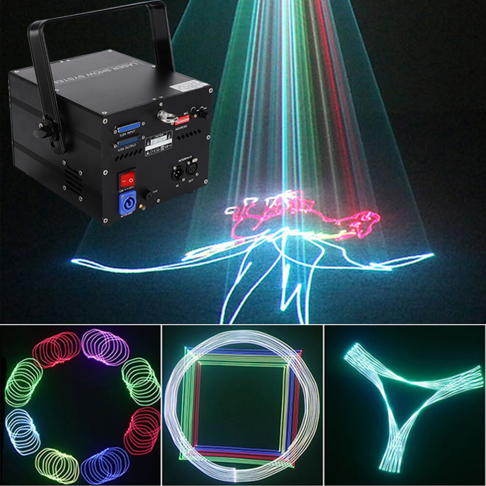 30W Full Color RGB 3D Animation Laser Projector Lighting Reflection For ...