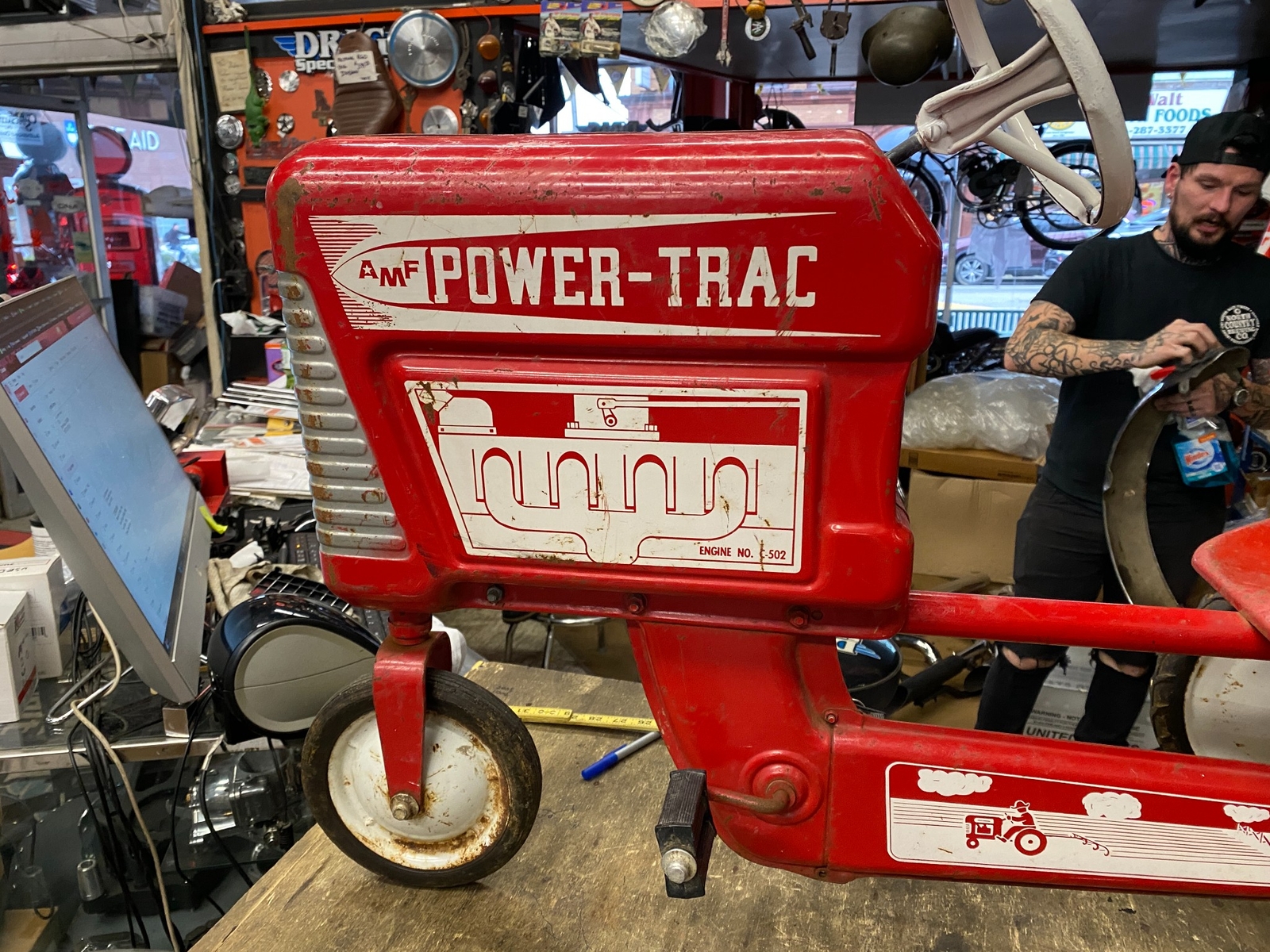Vtg amf power Trac tractor pedal Car Orig C502 Unrestored Nice Chain ...