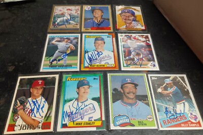 10 Different Texas Rangers AUTOGRAPH SIGNED Baseball Cards Topps ...