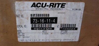 Acu-Rite DRO 200 Digital Readout for Lathe Milling Machine 2-3 Axis /73 ...