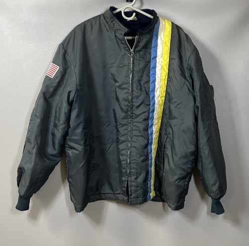 Vintage 1960s Jacket Sportswear Striped Drag Racing lined USA 2XL OR ...