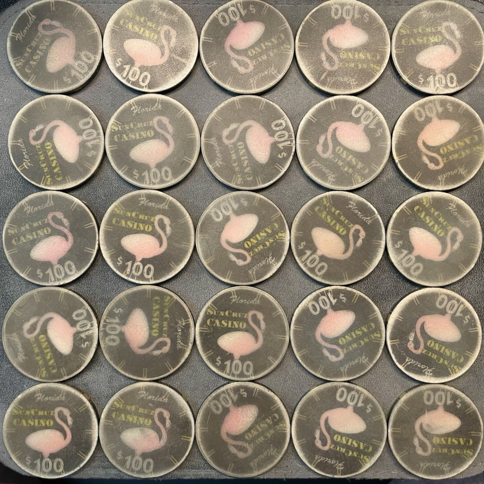 SunCruz Ceramic Casino Chips x 25 Chips! $100 Denomination. Chipco ...