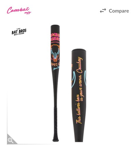 COMBAT MFG MIDNIGHT RODEO ARENA SPEC-A1 BBCOR BAT 32 in / 29 oz ...