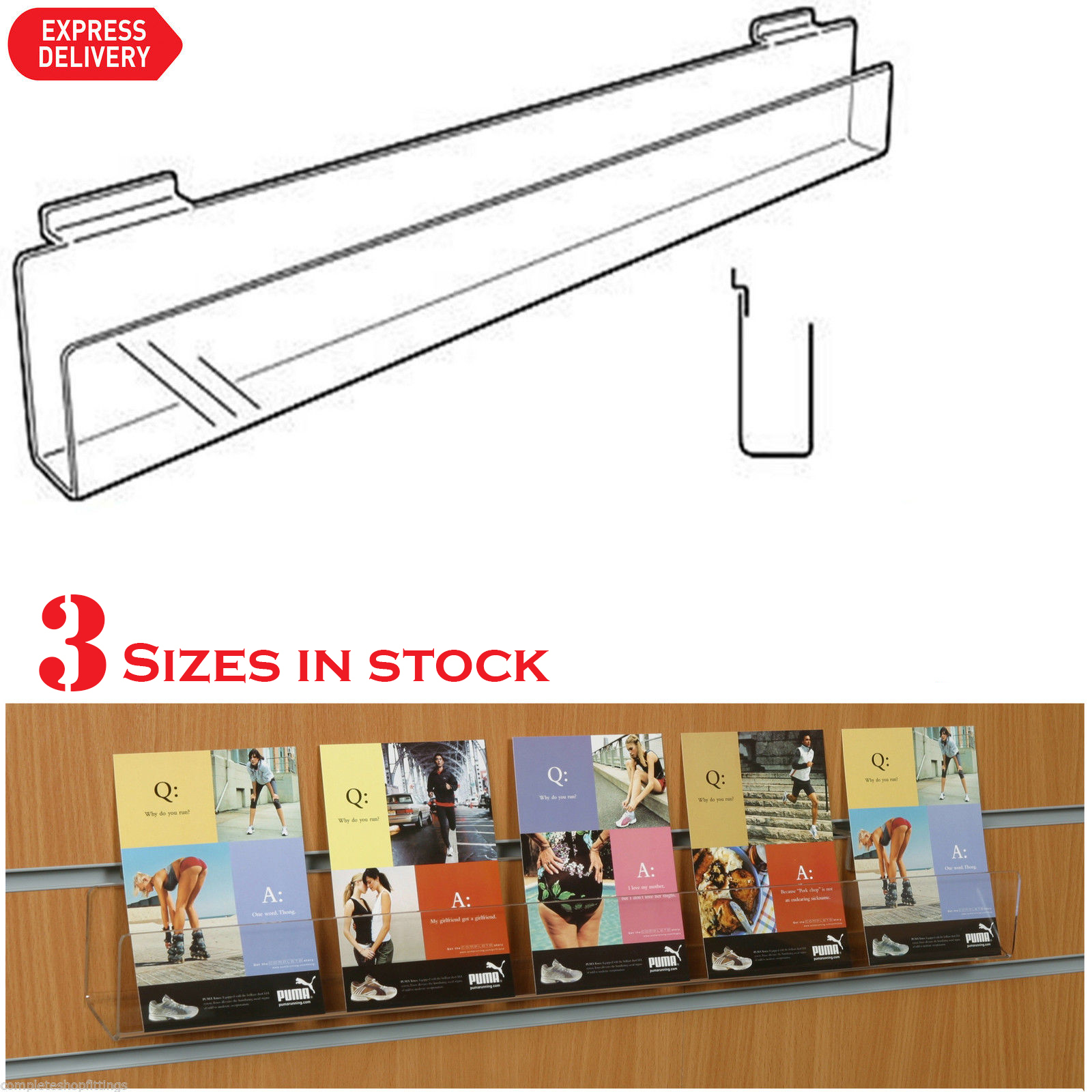 Brand New Slatwall DVD Rack Face On Display Rack acrylic perspex slat ...