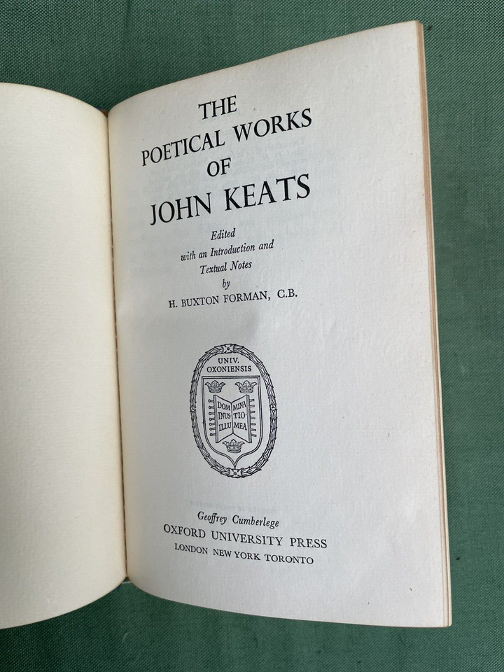 1950 KEATS POEMS BEAUTIFUL COPY IN PALE BLUE GILT LEATHER BINDING OUP ...