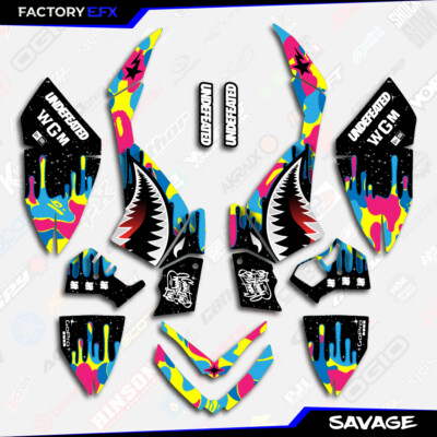 CMYK Savage Camo Racing Graphics kit fits 06-08 Polaris Outlaw 450 525 ...