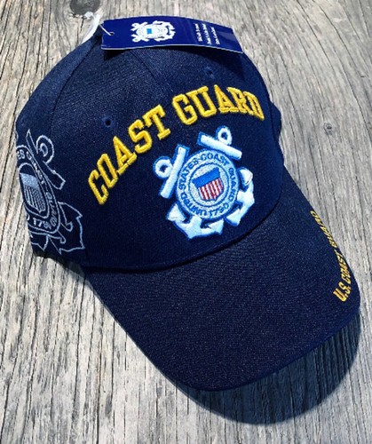 US Coast Guard Ball Cap Shadow Embroidery Veteran Gold Letters USCG ...