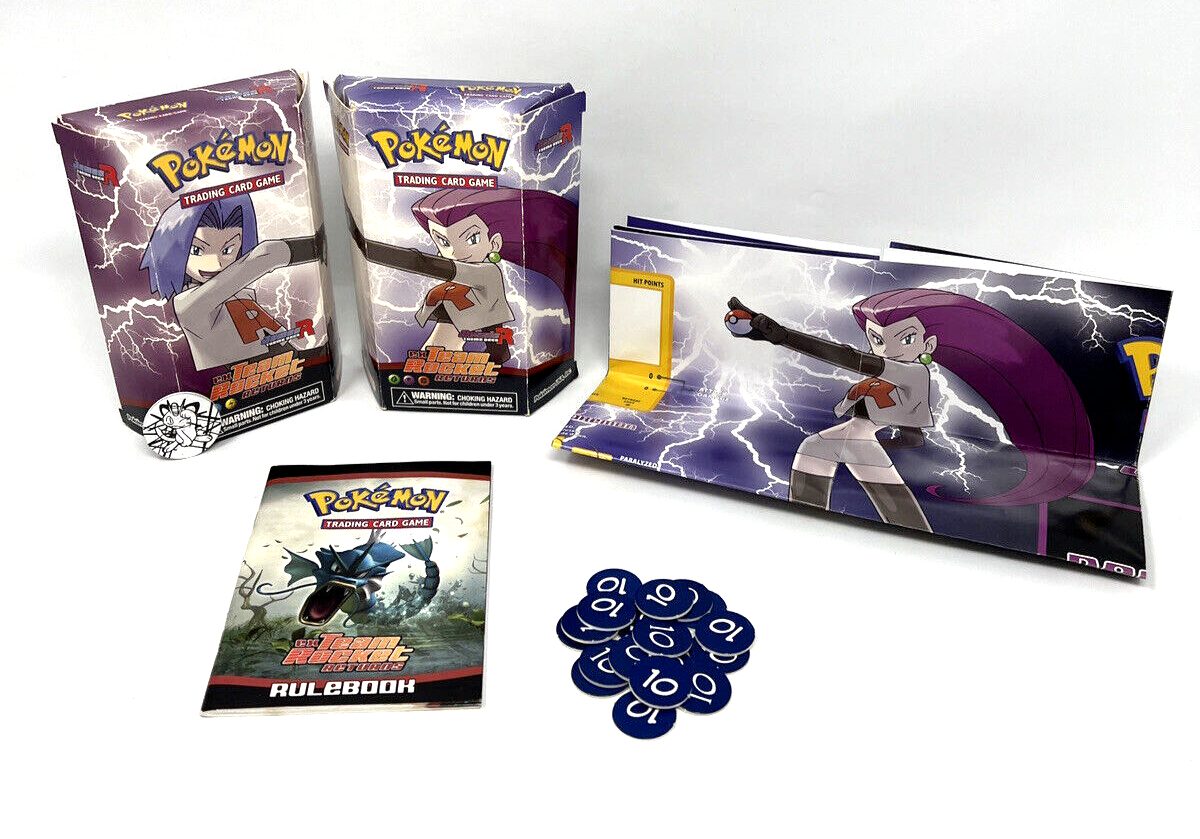 2004 Pokemon ex Team Rocket Returns Empty Deck Boxes with Playmat, Rulebook Etc | eBay