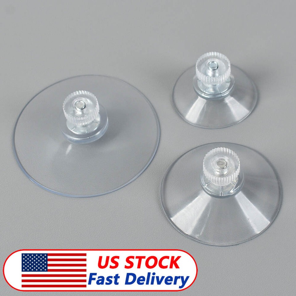 Clear Strong Suction Cups with M4 Screw Rod Knurled Hook Glass ...