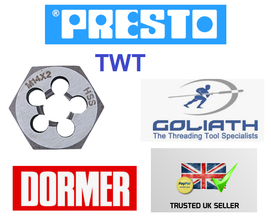 Presto Dormer Goliath TWT metric M16 hexagon die nut HSS thread repair ...