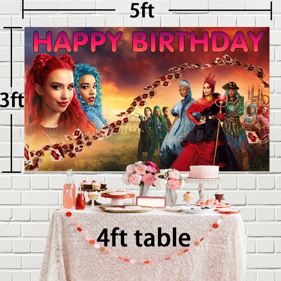 Descendants The Rise Of Red Party Supplies Backdrop Banner Poster Vinyl ...