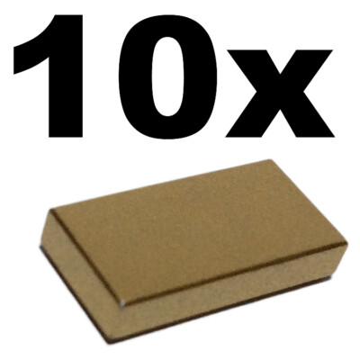 NEW LEGO - TILES - 1 x 2 - Gold Metallic tile x 10 - 1x2 smooth flat ...