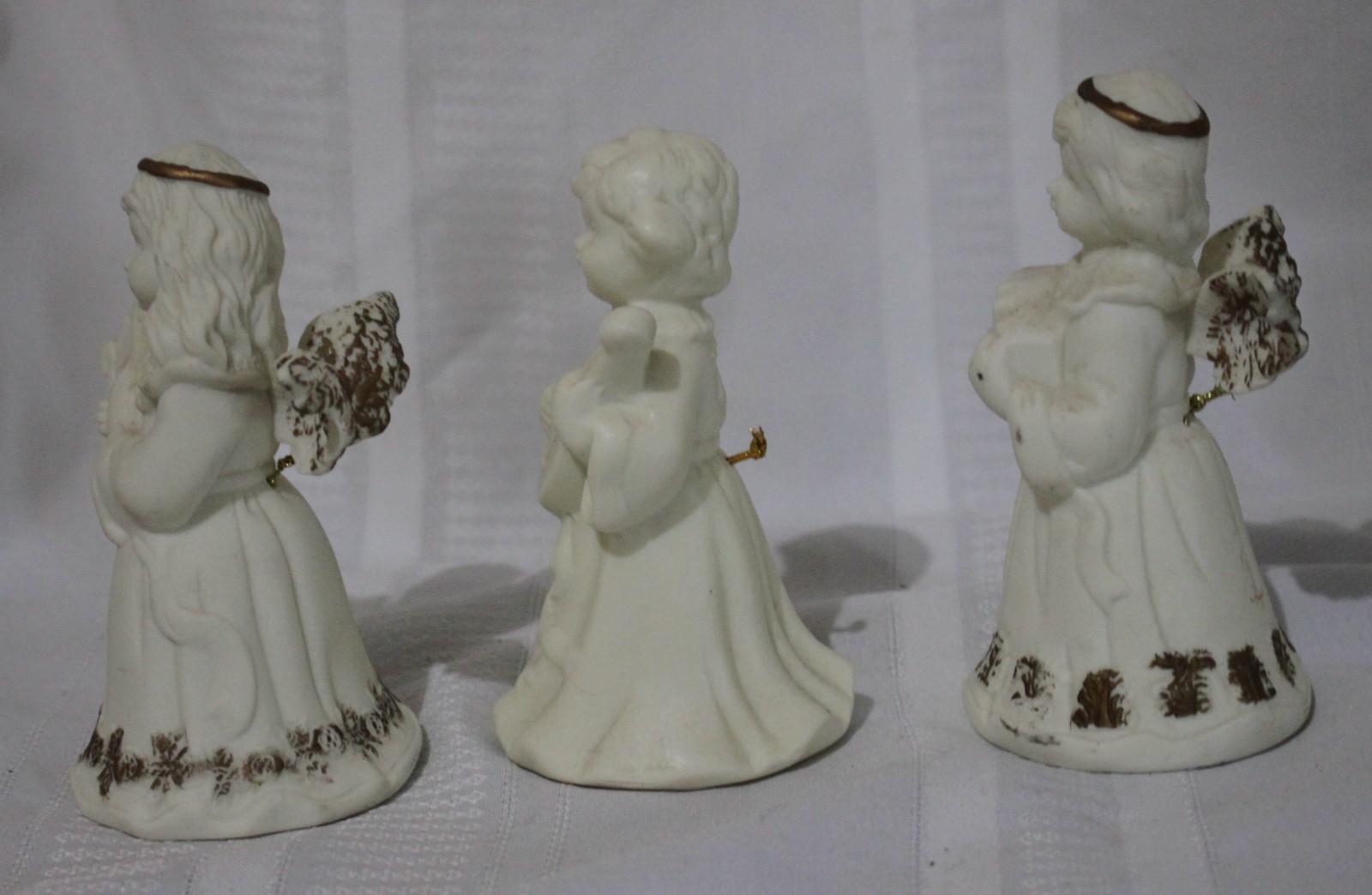 Vintage Ceramic Angel Bells -Lot of 3 Angels 5" Figurines w/ Musical ...