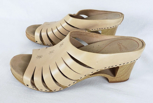 Dansko Wooden Clog Sandals Mules Womens 41 Scandi Chic Artisan Boho ...