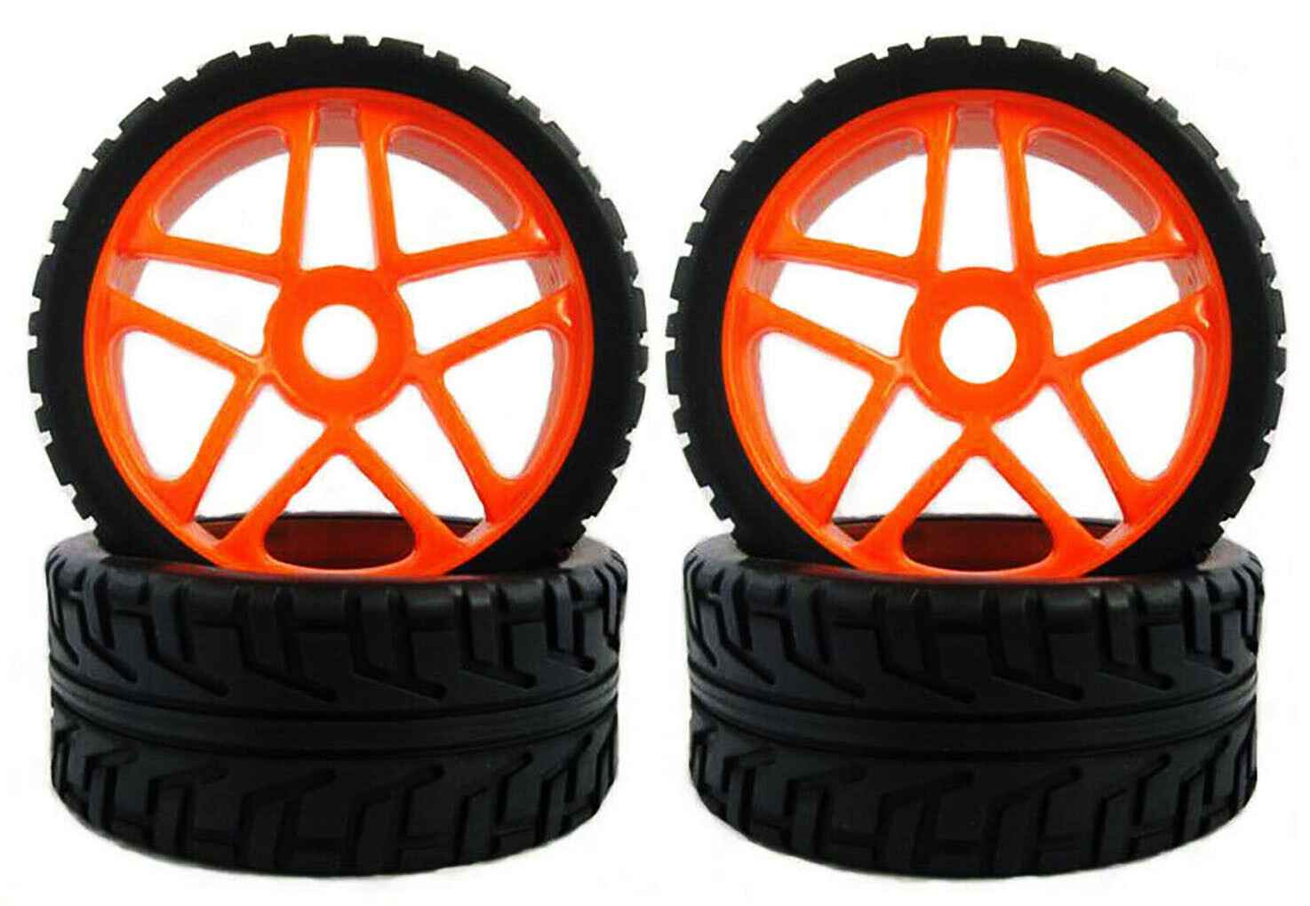 1/8 Scale Tyres Rubber Tires w/ Hex 17mm Wheels Rims 4p For RC On-Road ...