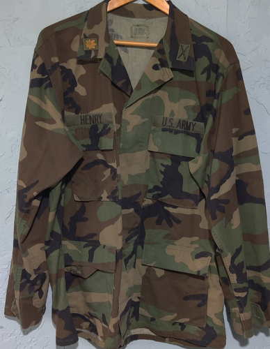 Genuine US Army Officer Patched BDU M81 Woodland Top - Large Regular | eBay