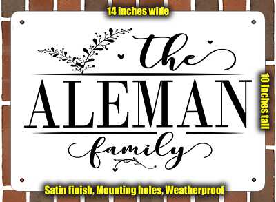 Aleman Family Decorative Metal Door or Wall Plaque (Style 2) | eBay