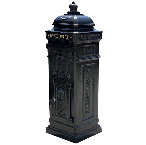 British Cast Aluminum Black Mailbox Post Box Cast Iron Replica 43 lbs ...