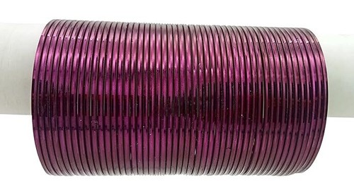 Beautiful 36 PCS Wine Color Metal bangles For Girls and Women Wedding ...