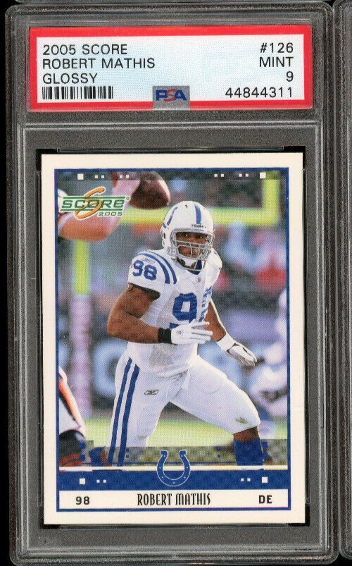 2005 Score #126 ROBERT MATHIS Glossy Rookie PSA 9 Colts POP 6 RARE | eBay