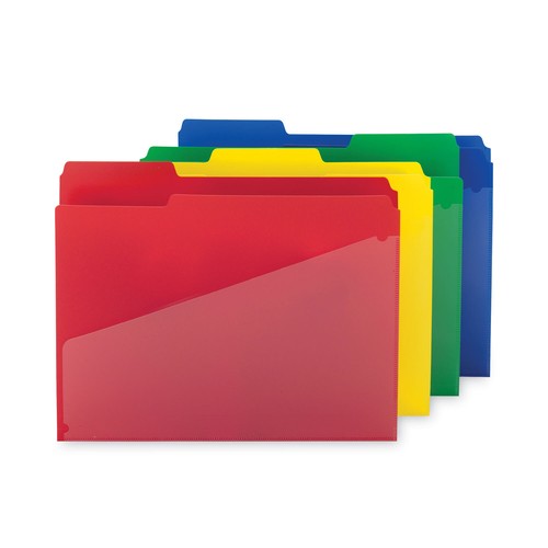 Smead Poly Colored File Folders With Slash Pocket, 1/3-Cut Tabs ...