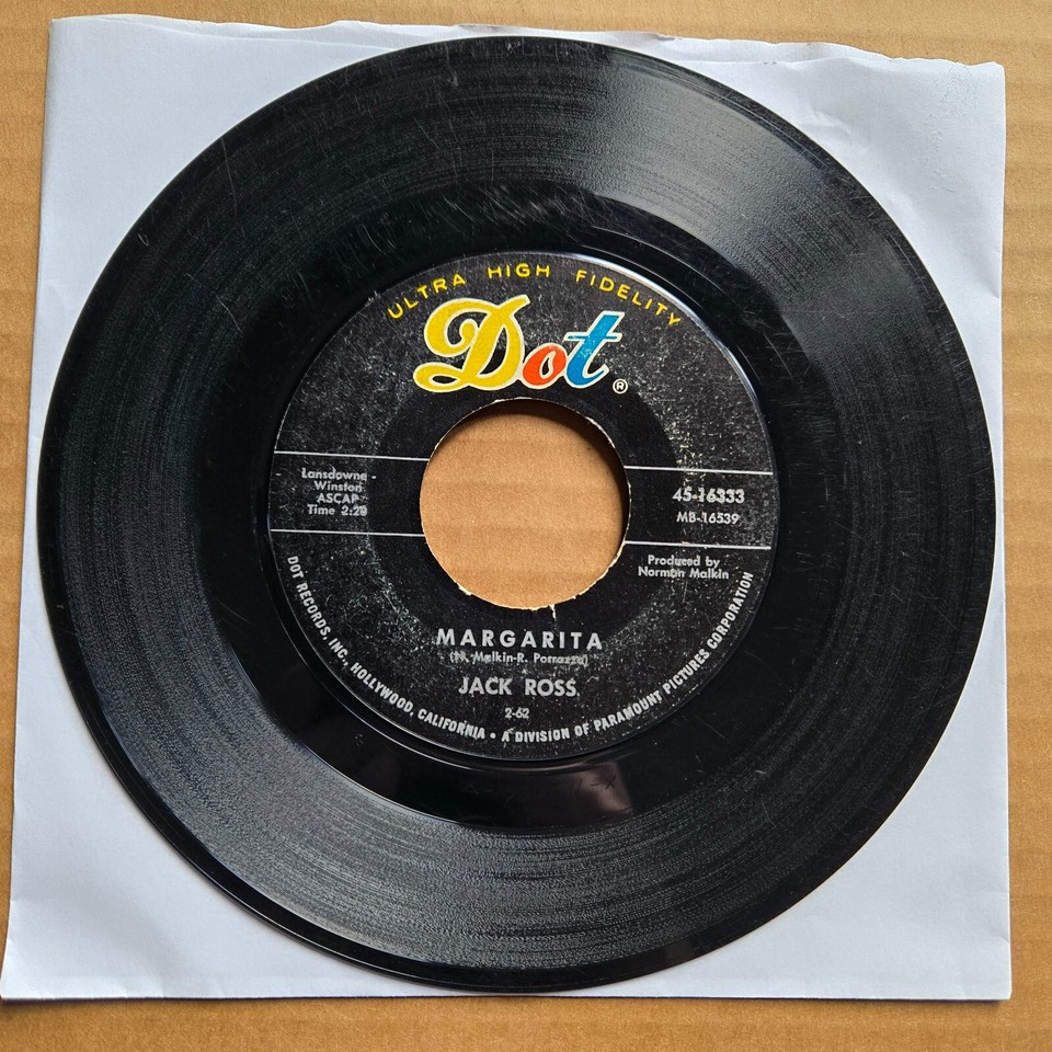 JACK ROSS Cinderella/Margarita 45 7" POP NOVELTY Record Vinyl Records ...