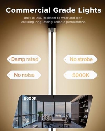 Sunco 6 Pack Linkable LED Utility Shop Light, 4500 LM, 5000K Daylight ...