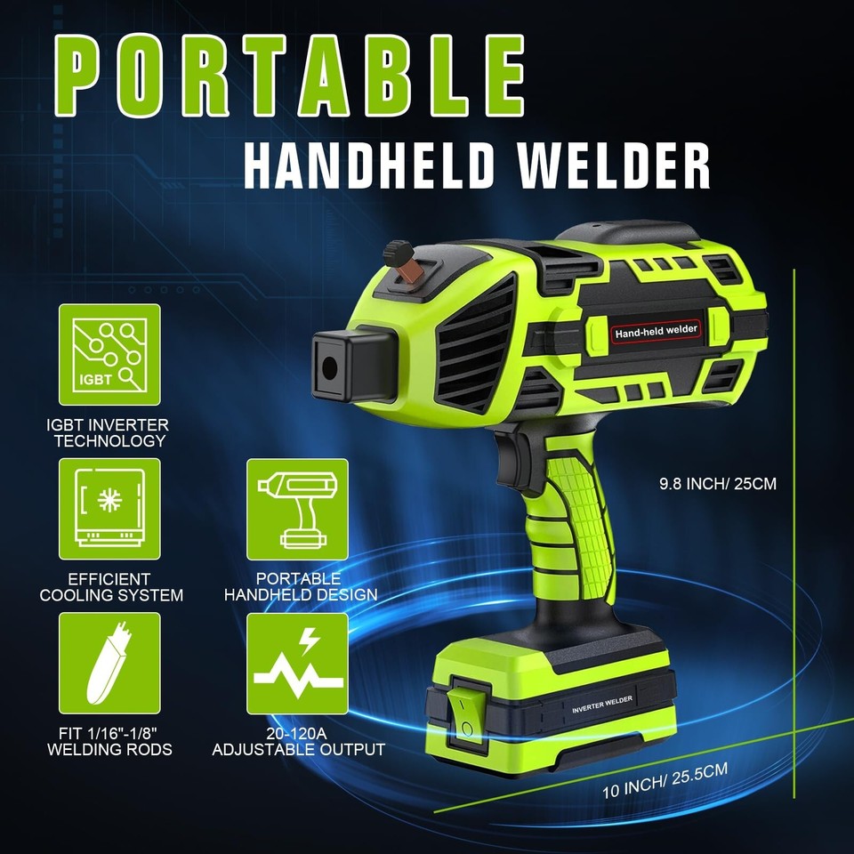 TRQWH 110V Handheld Welder with 6 Variable Current Adjustments (Green ...
