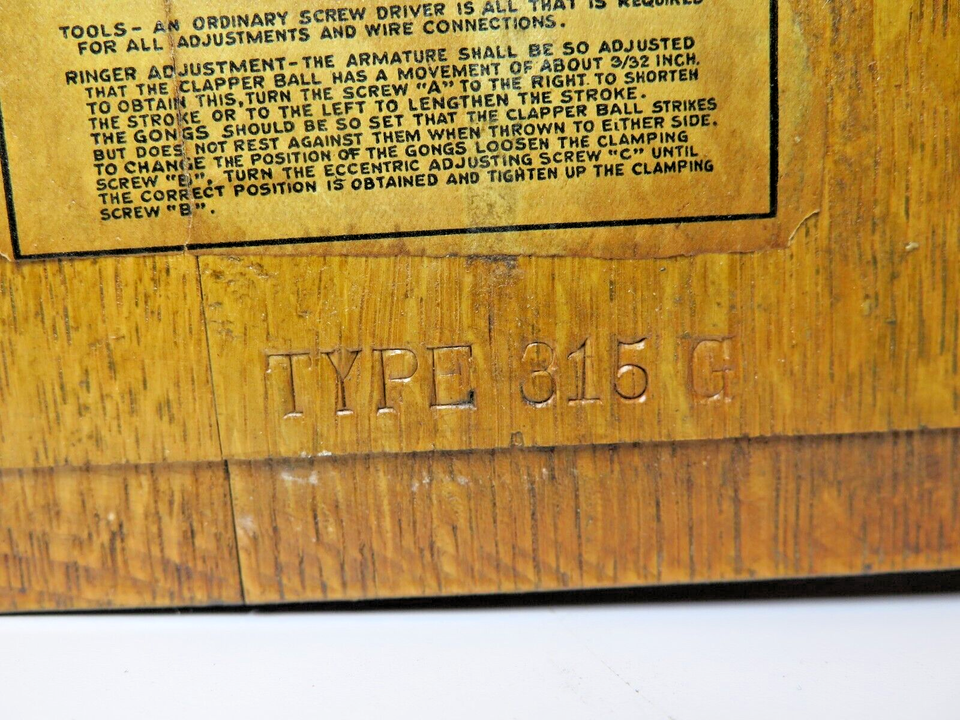 Antique Western Electric Telephone Type 315 G Magneto Crank Oak Ringer ...