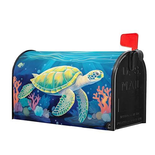 Nautical Coral Seashell Mailbox Covers Summer Ocean Beach 21x18 in Sea ...