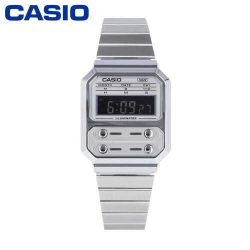 Casio STANDARD A100WE-7B A100WE A100 MEN Women Unisex Digital Silver ...