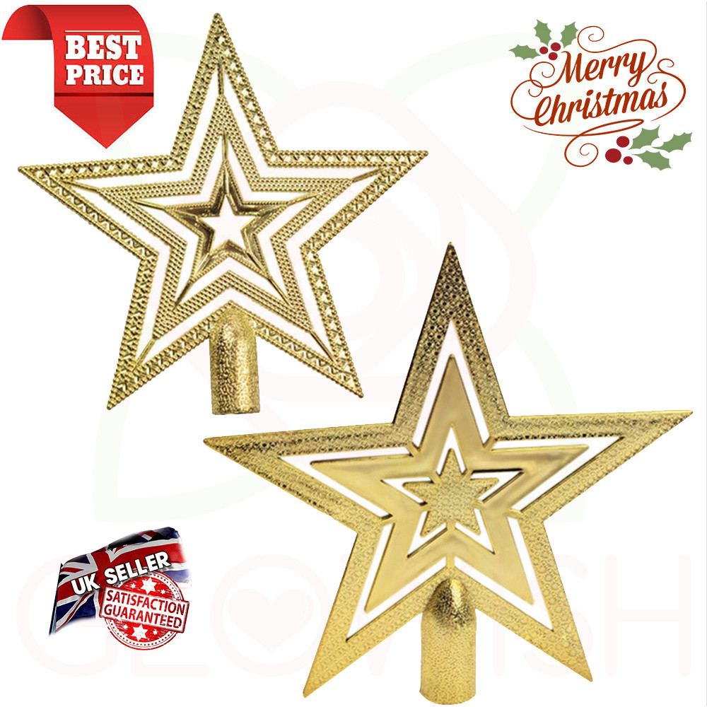 Gold Star Christmas Tree Topper