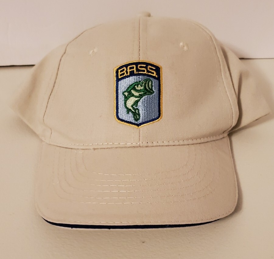 BASS Anglers Sportsman Society Ball Cap Hat Adjustable Beige Fishing ...