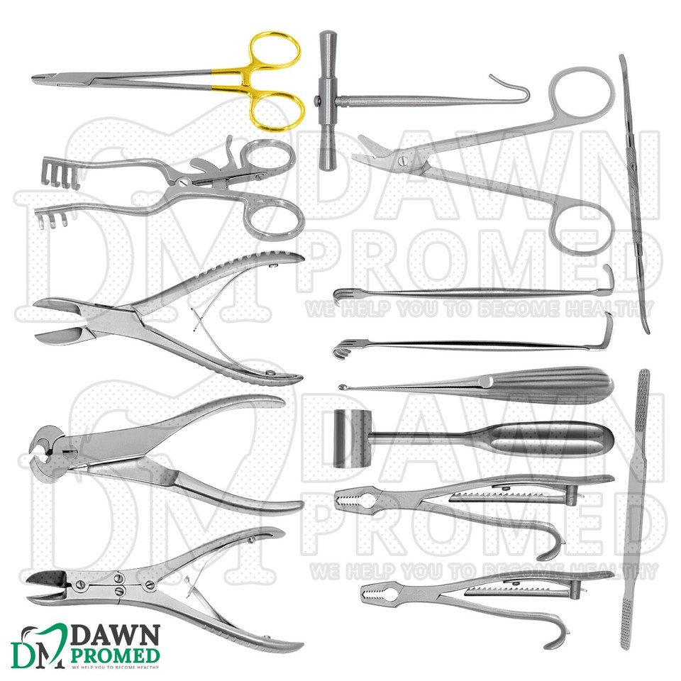 15 Pcs Orthopedic Surgery Veterinary Instruments Kit German Grade ...