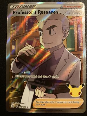 Pokémon TCG Professor's Research (Full Art) Celebrations 024/025 Holo ...