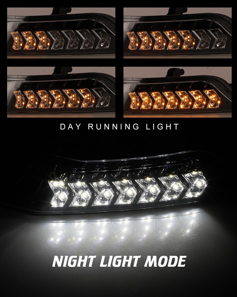 For 15-17 Ford Mustang LED Sequential Turn Signals DRL Dynamic Turning ...