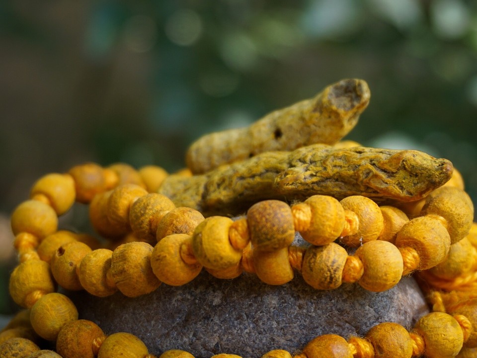 100% Natural Handmade 108 Beads Haldi Mala, Turmeric Rosary, Prayer ...