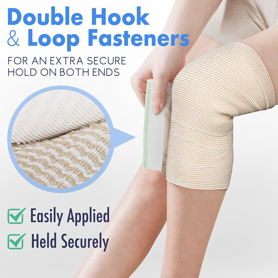 4 Rolls 4" Elastic Bandage Compression Wrap Hook & Loop Self Closure ...