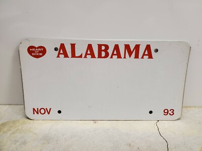 1993 Alabama Sample License Plate Blank Error | eBay