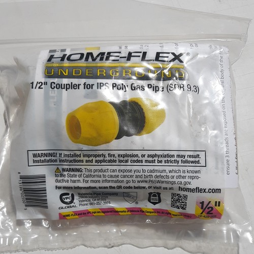 Home-Flex Underground 1/2" Coupler For IPS Poly Gas Pipe (SDR9.3) | eBay
