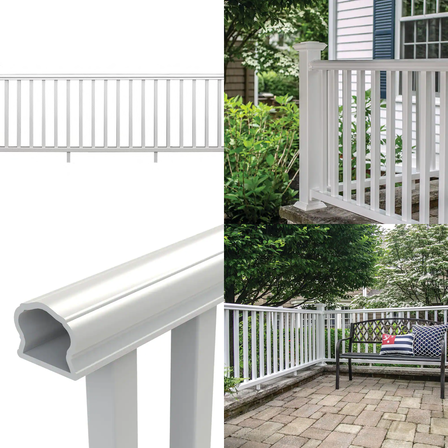 Pvc Porch Railings Kits Vinyl Railing Kit With Colonial Balusters