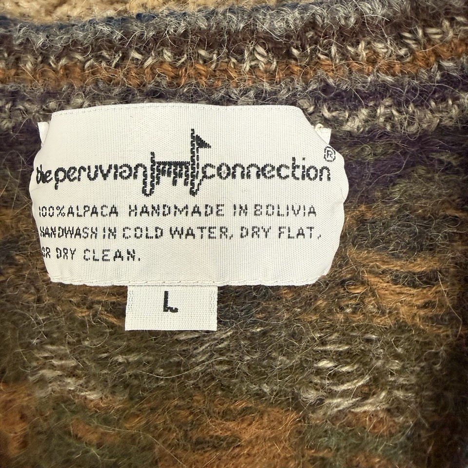 Vintage Peruvian Connection 100% Alpaca Handmaid Sweater Vest Women’s L ...