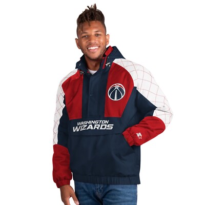 Washington Wizards NBA Starter Blue / Red Body Check Pull Over Hooded ...