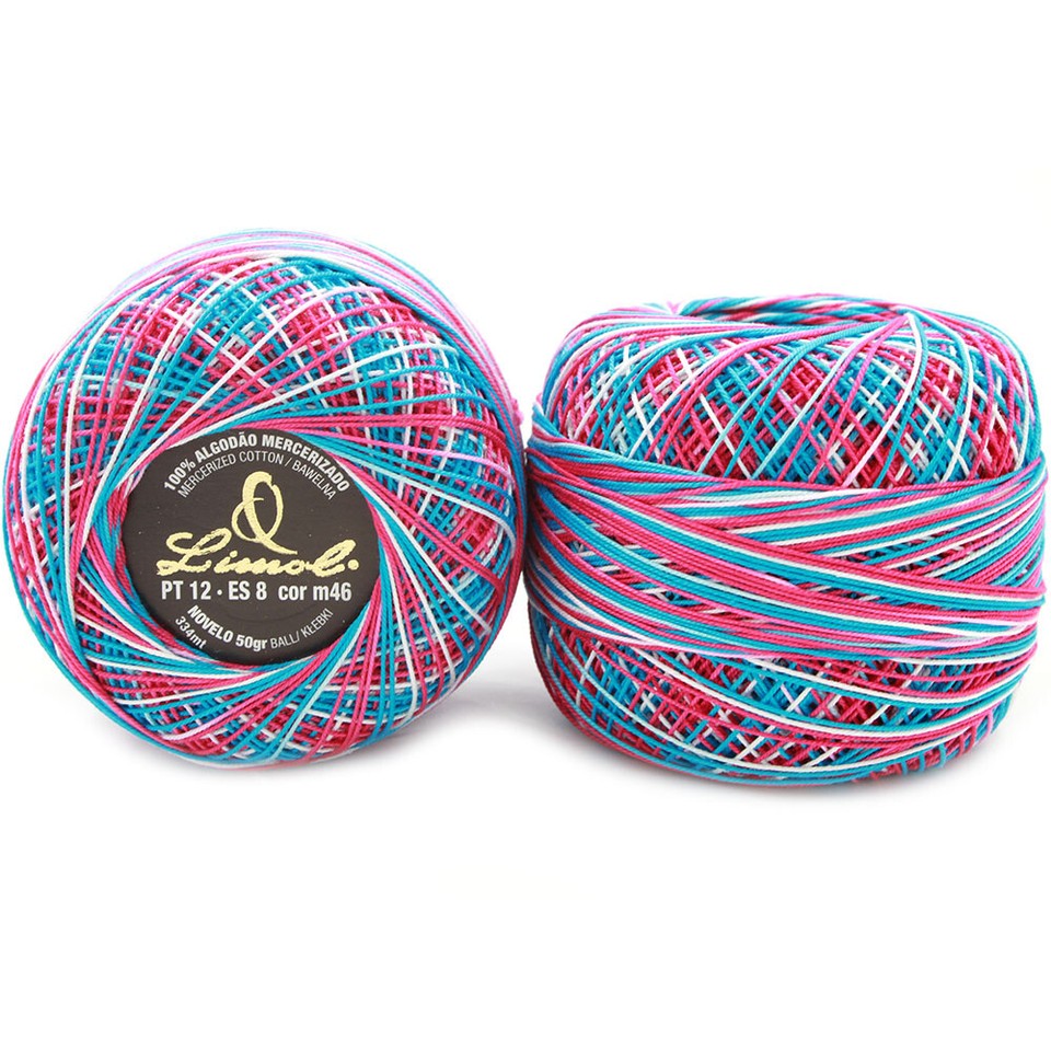 Limol Size 12 Multicolor 50 Grs 100% Mercerized Crochet Thread Cotton ...