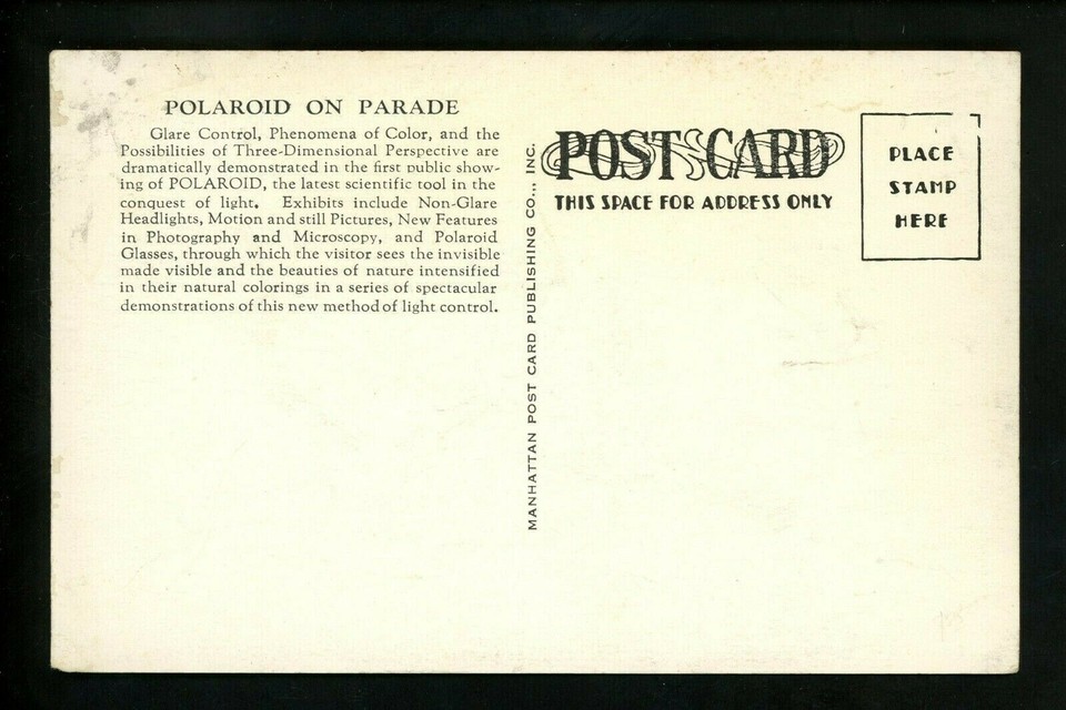 Optical Eye Postcard Polaroid on Parade Glasses Rockerfeller Center New ...